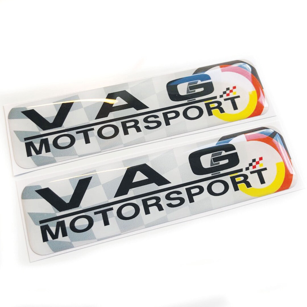2x VAG Motorsport German Flag 3D Domed Gel Decal Sticker Badges Fits ...