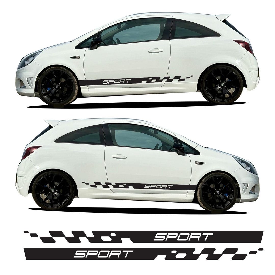 Racing Sport Side Stripes Decal Stickers Graphics Vinyl Kit Fits All ...
