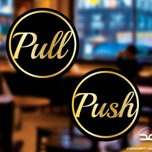 Push and Pull Vinyl Decal Sticker Safety Signs Ideal for Windows, Doors ...