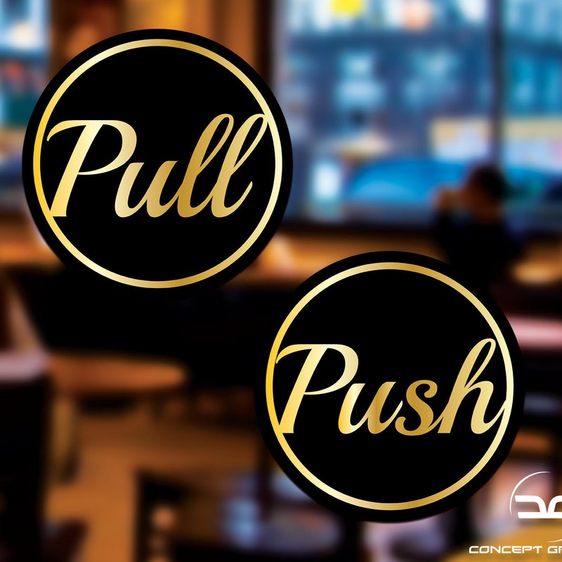Push Pull Stickers - Etsy