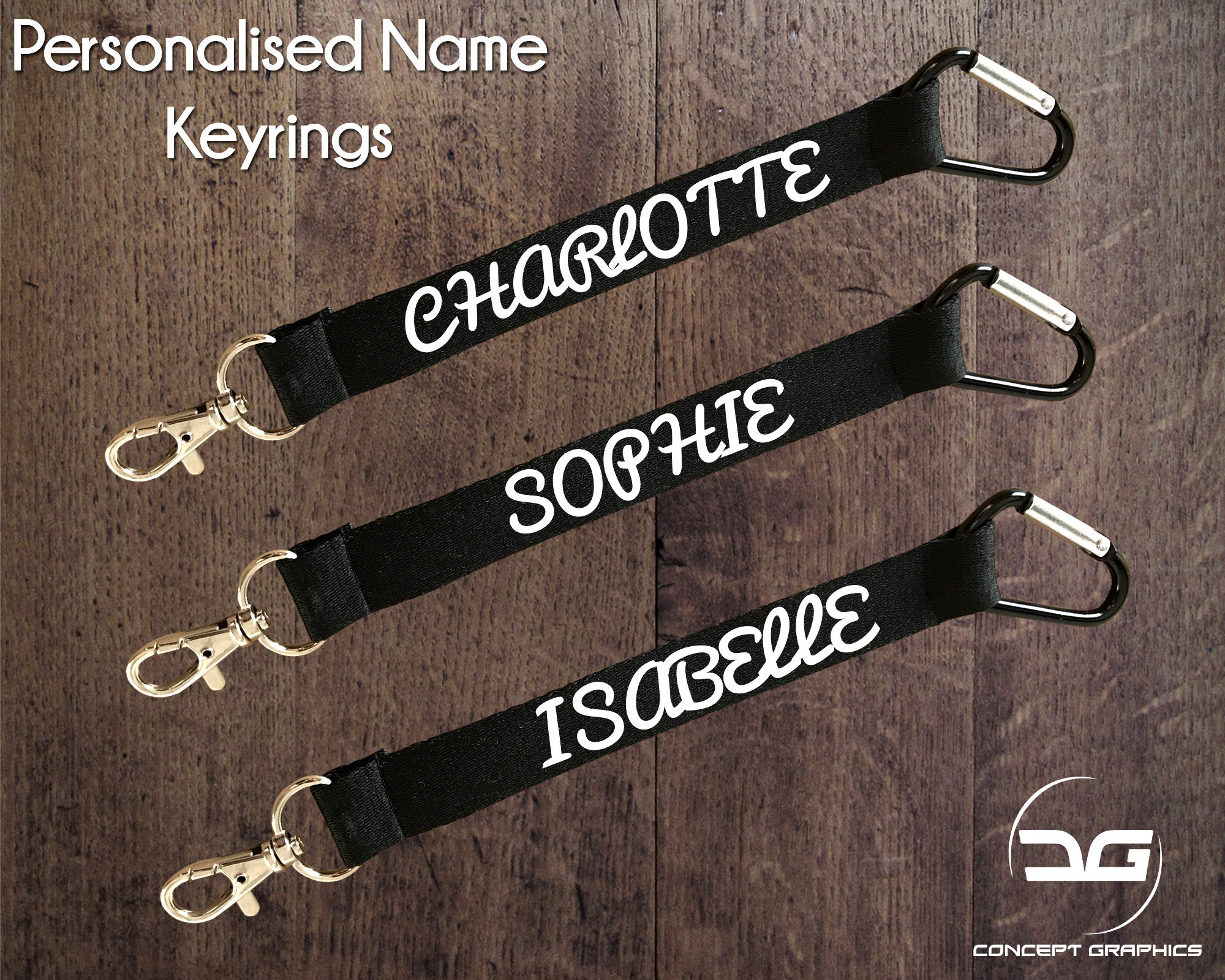 High Quality Personalised Custom Text Name Mini Lanyard Keyring ...