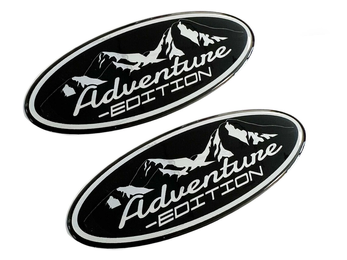2x Adventure Edition Car Van Caravan Bus Transporter 3D Chrome Domed ...