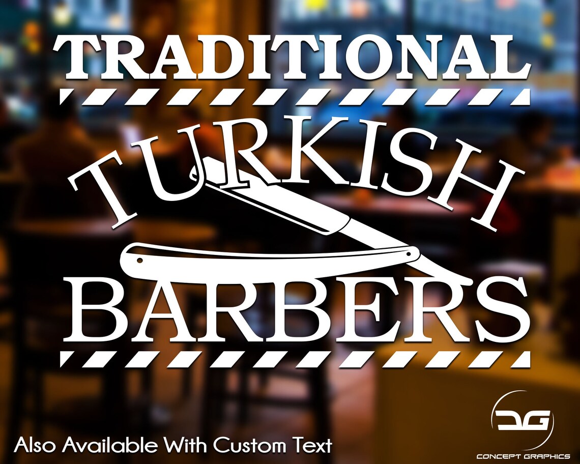 Traditional Turkish Barber Shop Custom Personalised Window | Etsy
