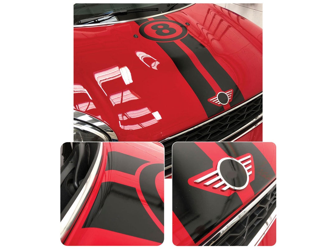 Exact Fit Centre Racing Bonnet Stripes Decal Kit Air Release Vinyl Fits ...