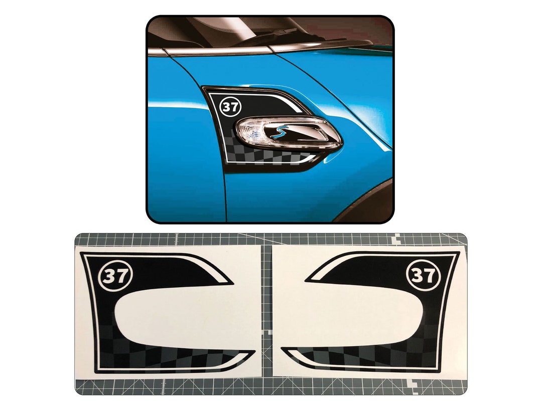 Racing Number Side Wing Trim Paddy Decal Stickers Fit Mini Cooper One ...