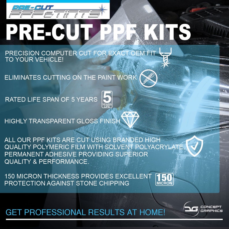 Arch & Sill Stone Guard Pre-cut PPF Paint Protection Film Kit for Lotus ...