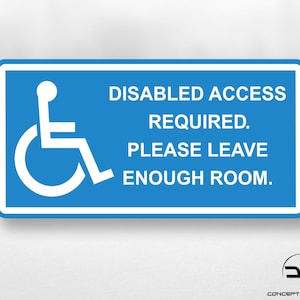 Disabled Access Required Blue Badge Disability Warning Car Minibus Taxi ...