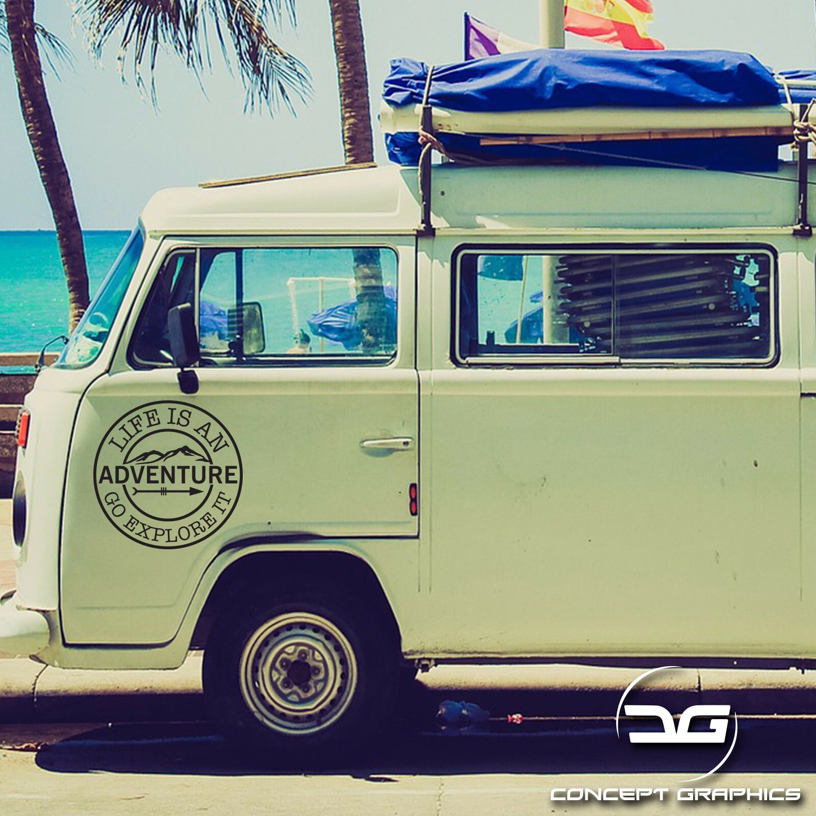 Life is an Adventure Funny Novelty Car, Caravan, Camper Van, Motorbike ...