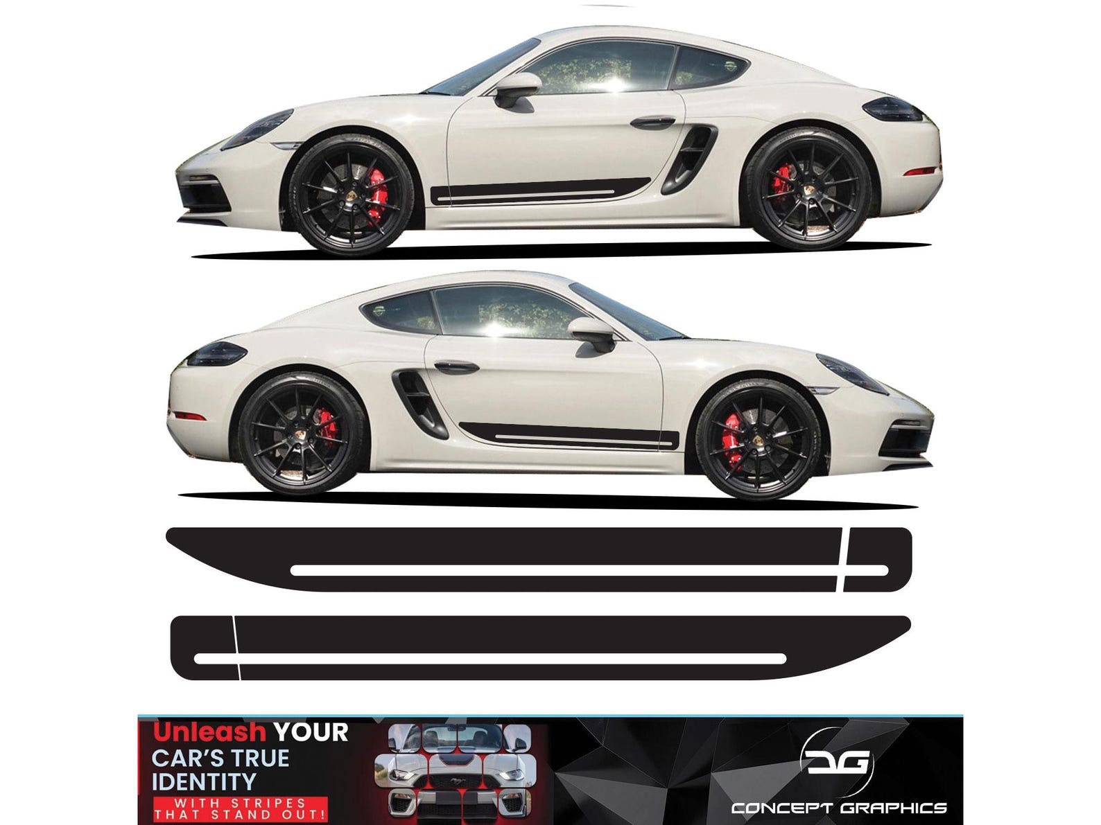 Side Door Stripes Decals Factory Fit Air Release Vinyl Exact Fits ...