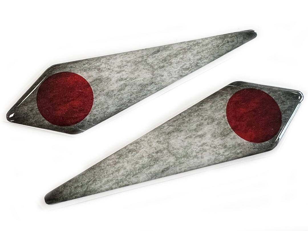 2x Japan Japanese JDM Rustic Effect Flag Car Wing 3D Domed Gel Decal ...