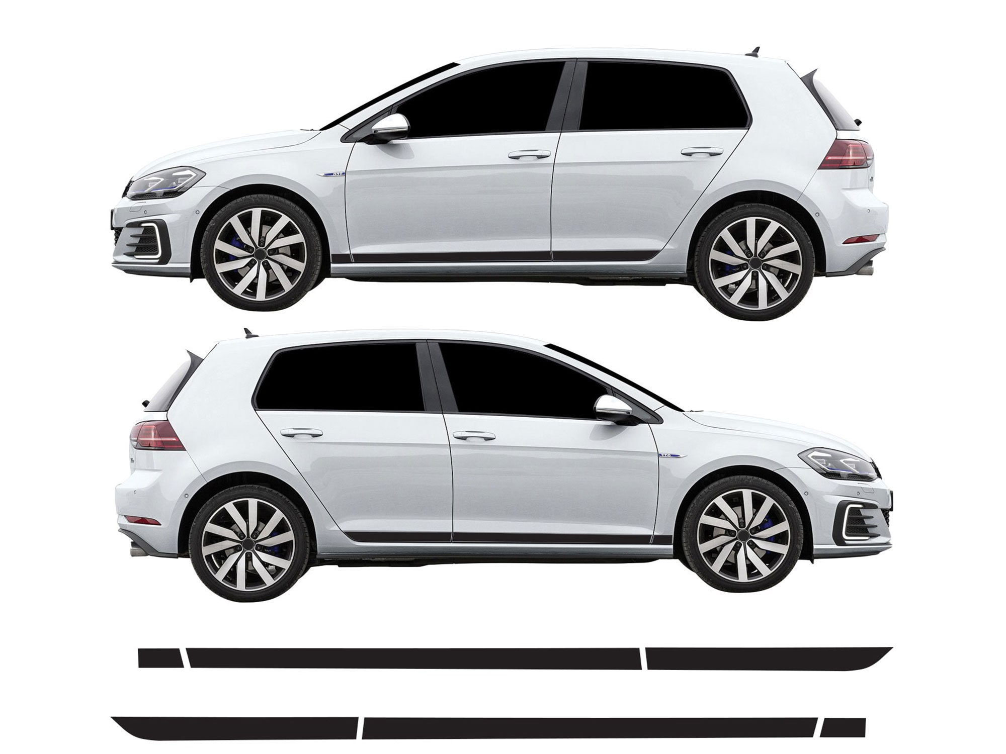 Lower Door Side Stripe Decal Kit Air Release Vinyl Fits Volkswagen Golf ...