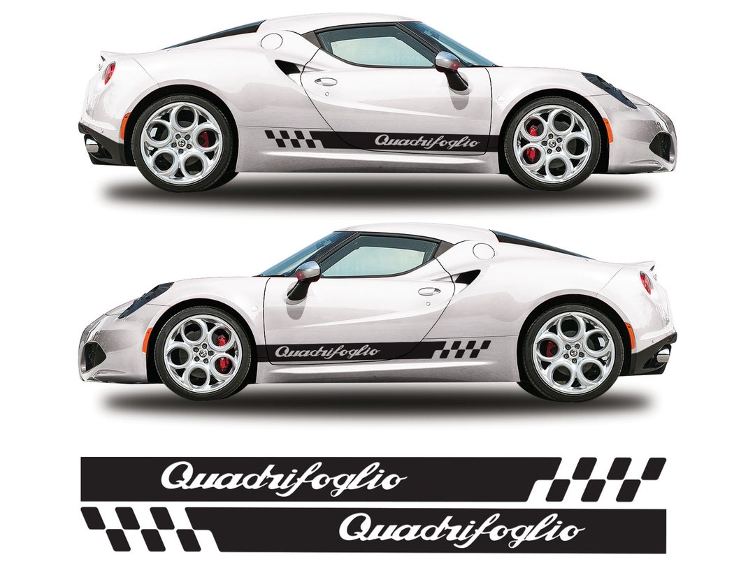 Quadrifoglio Side Stripes Vinyl Decal Stickers Graphics Fits Alfa Romeo ...