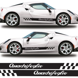 Quadrifoglio Side Stripes Vinyl Decal Stickers Graphics Fits Alfa Romeo ...