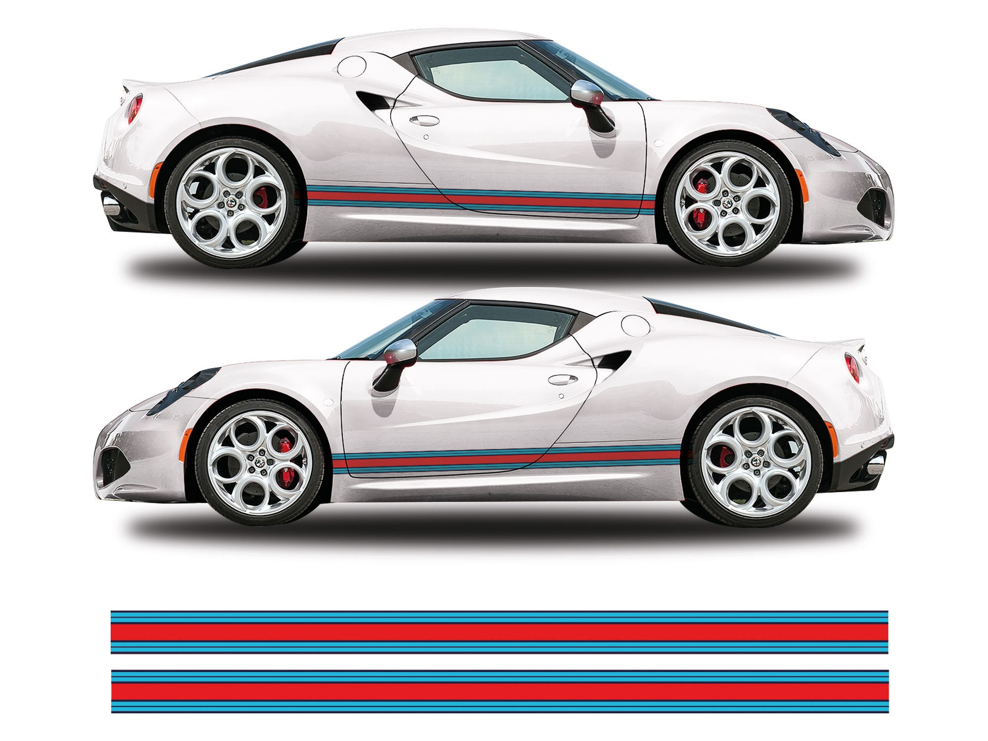 Full Colour Racing Side Stripe Graphic Decal Stickers for Alfa - Etsy
