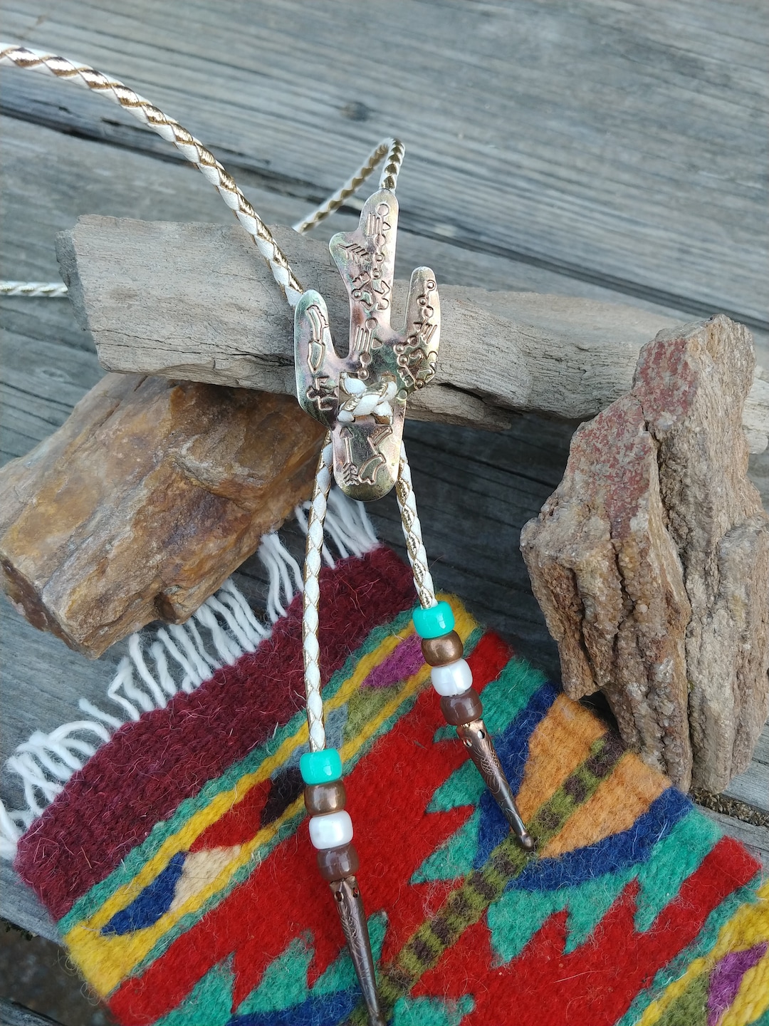 Vintage Handcrafted Cactus Concho Bolo Tie - Etsy