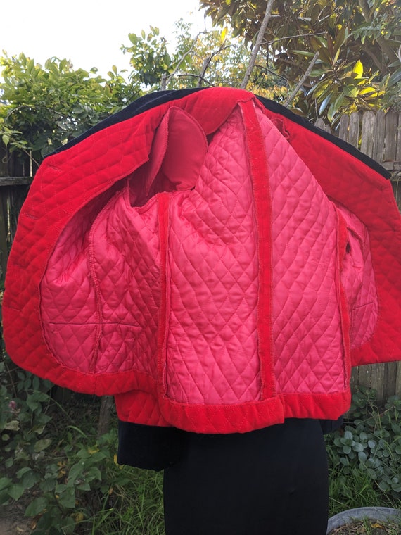 Vintage Quilted Red Velvet Jacket - Gem