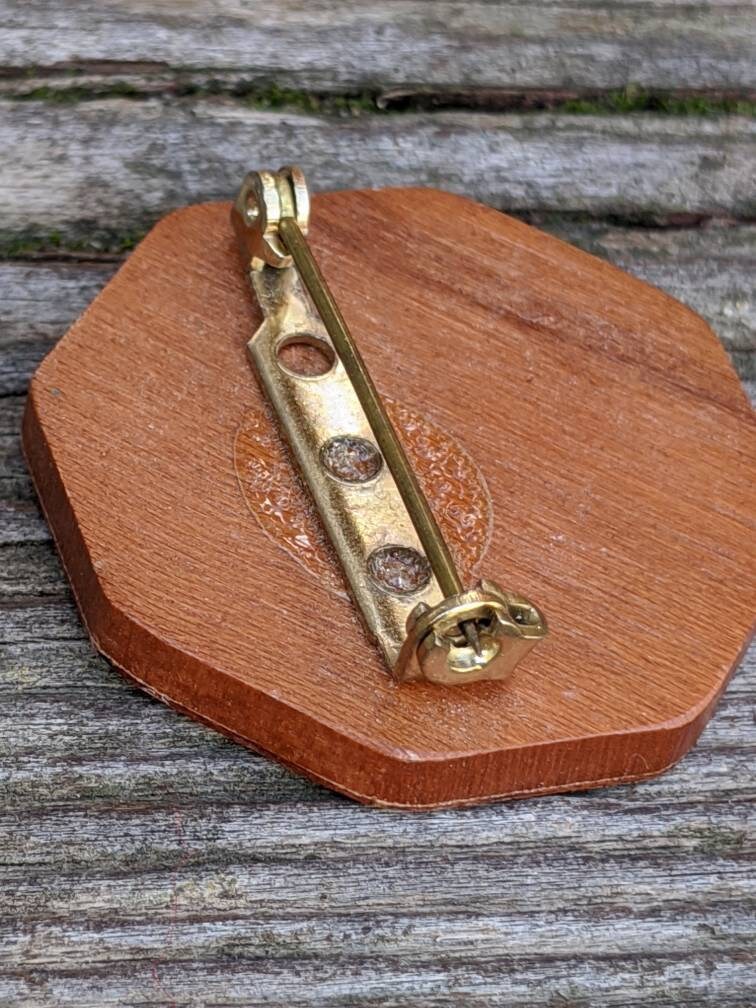 Inlaid Wood Pin // Vintage Hand Crafted Wood Brooch // Star - Etsy