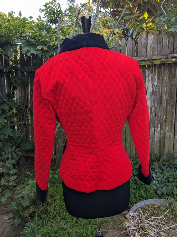 Vintage Quilted Red Velvet Jacket - Gem