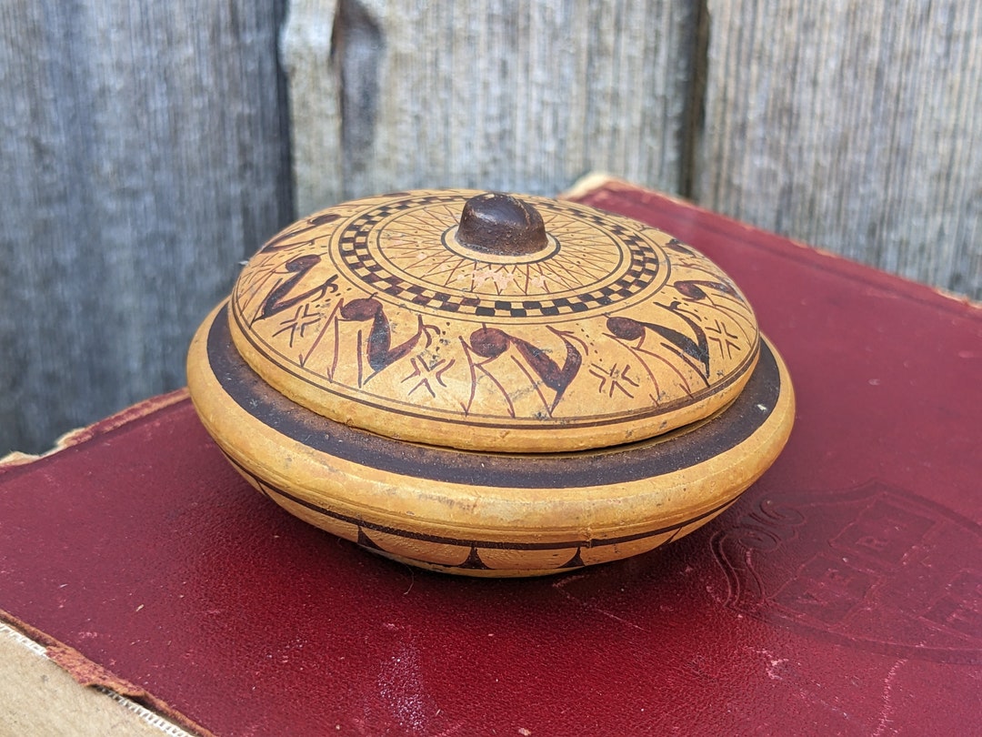 Vintage Greek Pottery Trinket Box, 800 BC Copy Greece Geometric Pottery ...