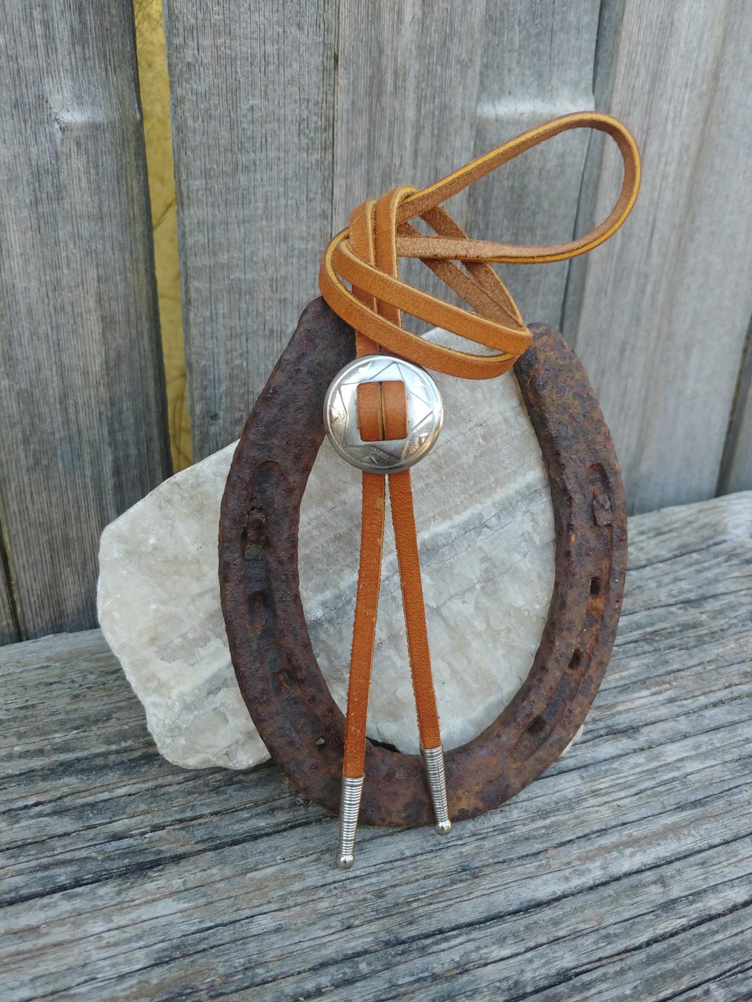 Handcrafted Concho Adjustable Lariat Tie // Western String Tie - Etsy