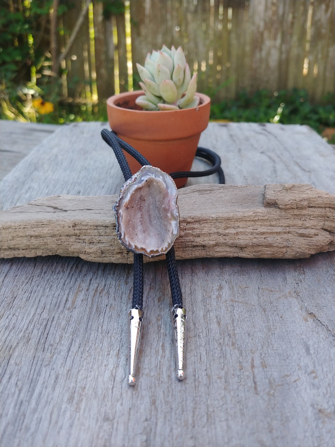 Vintage Geodesic Stone Bolo Tie // Western String Tie - Etsy