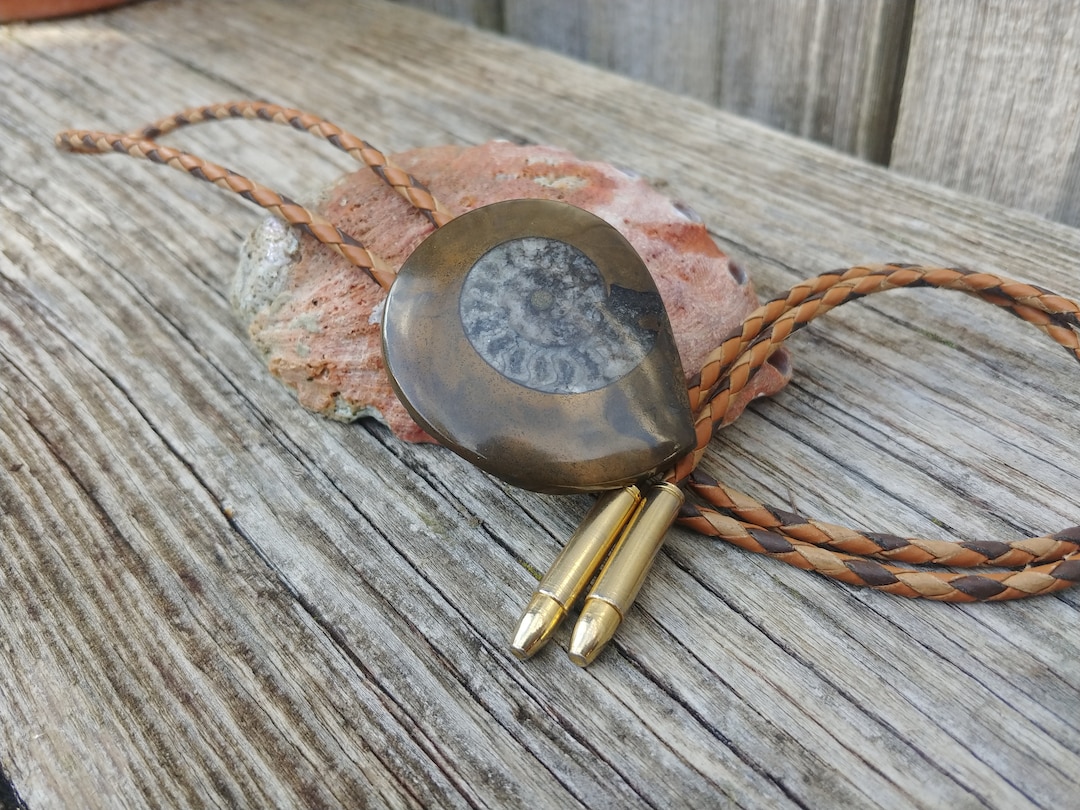 Vintage Ammonite Fossil Bolo Tie // Western String Tie - Etsy