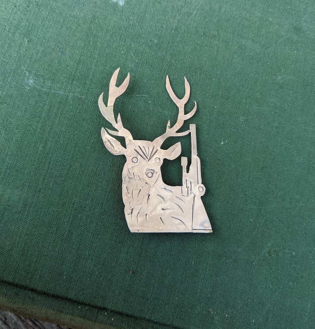 Vintage Sterling Deer Pin, Hunting Trophy Brooch, Alpine Hat Pin - Etsy