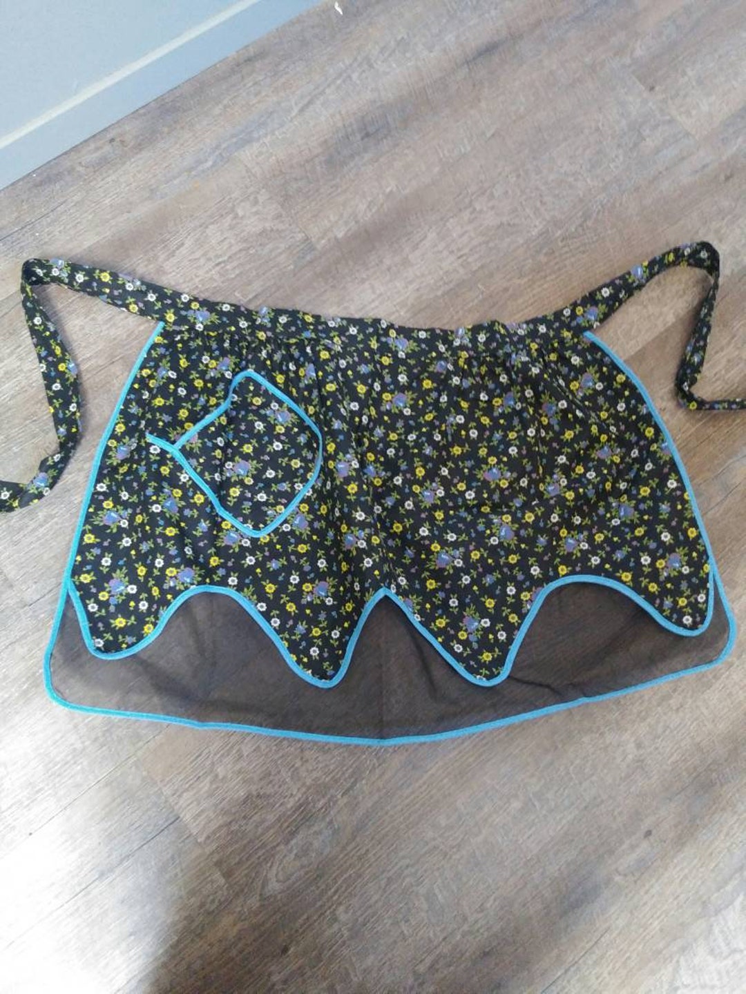 Vintage Reversible Apron, 50's Calico & Sheer Half Apron - Etsy