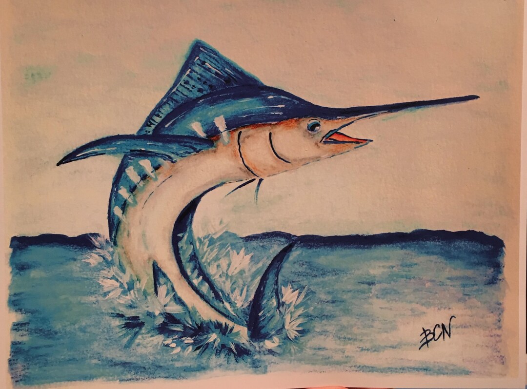 White Marlin Print - Etsy
