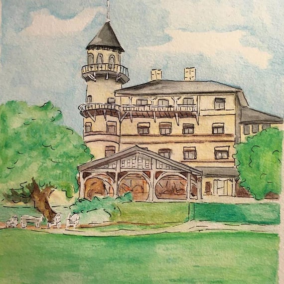 Watercolor Painting of Wedding Venue | Etsy