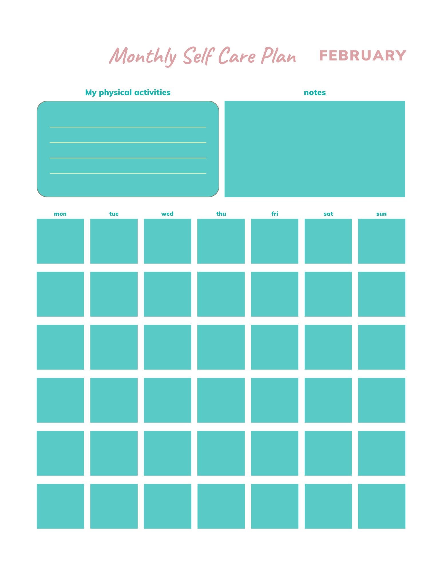 Self Care and Wellness Planner (digital File Only) - Etsy