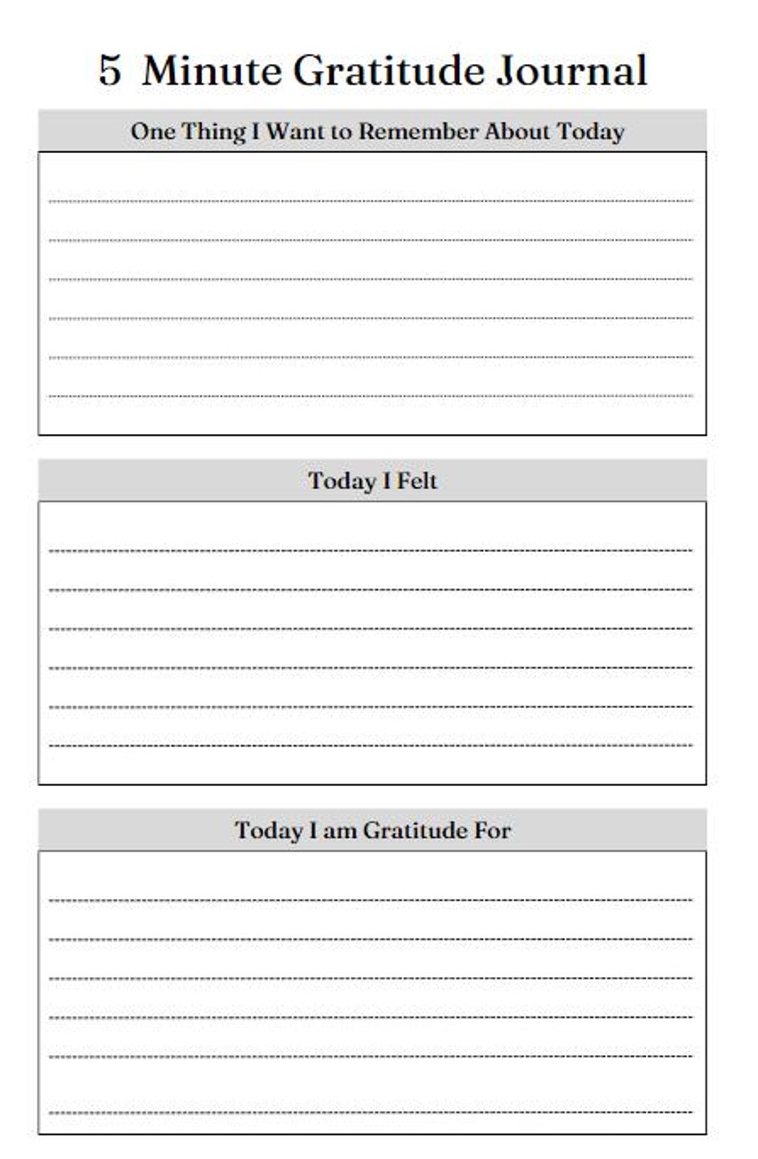 30 Day 5 Minute Gratitude Journal - Etsy