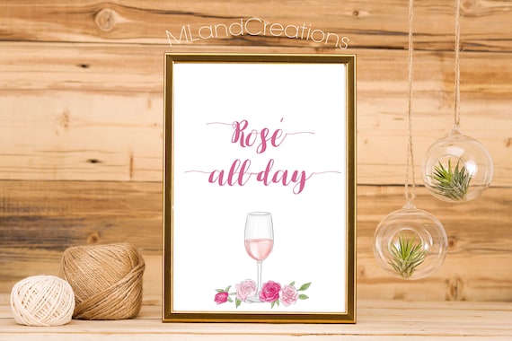 Rose all day / rose' all day / wine lover / pink rose' | Etsy