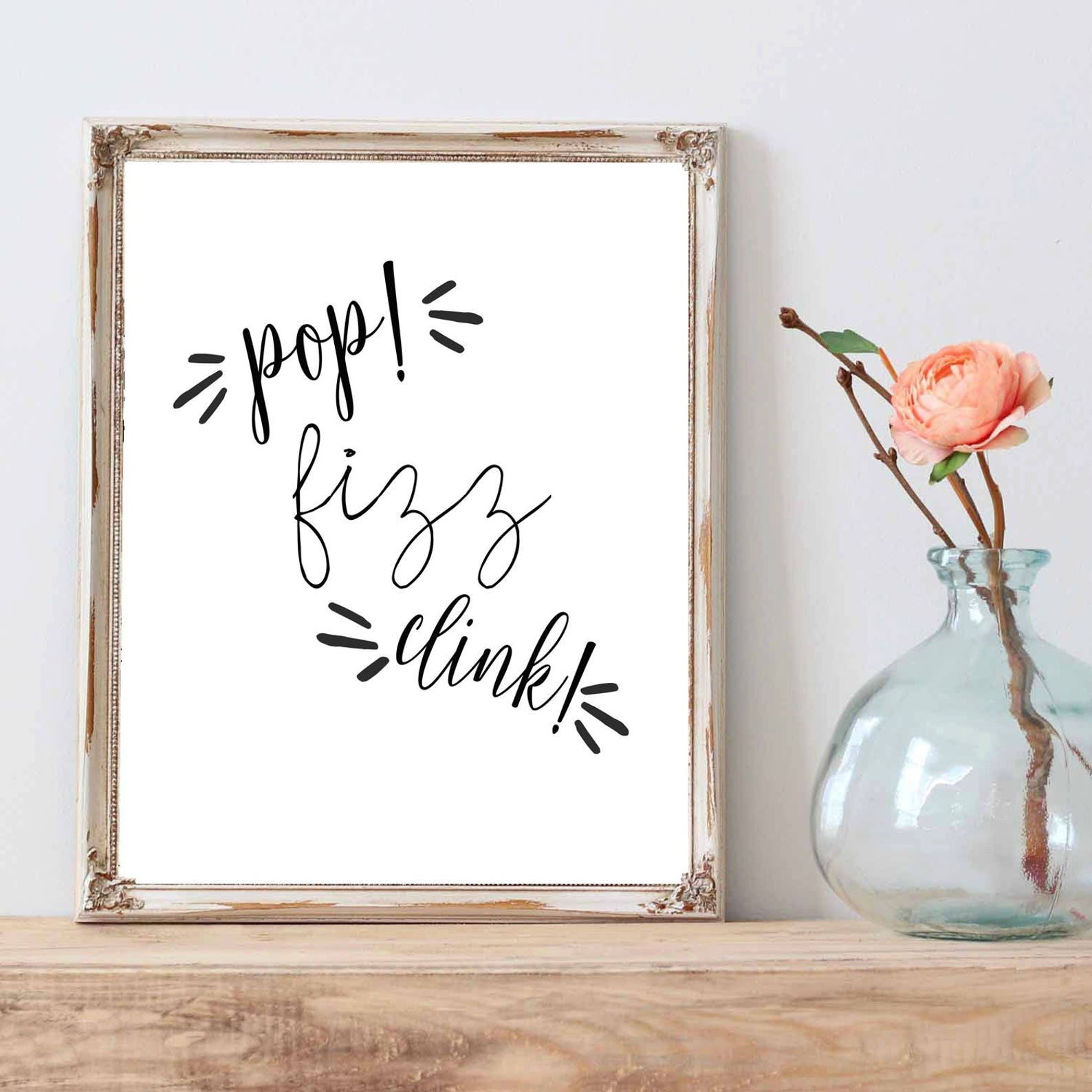 Pop Fizz Clink / Pop Fizz Clink Sign / Bridal Shower Decor / - Etsy
