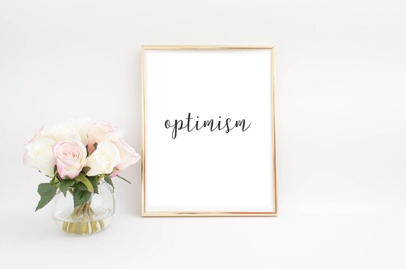 Optimism Decor / Inspirational Wall Art / Hand Letter Art / | Etsy