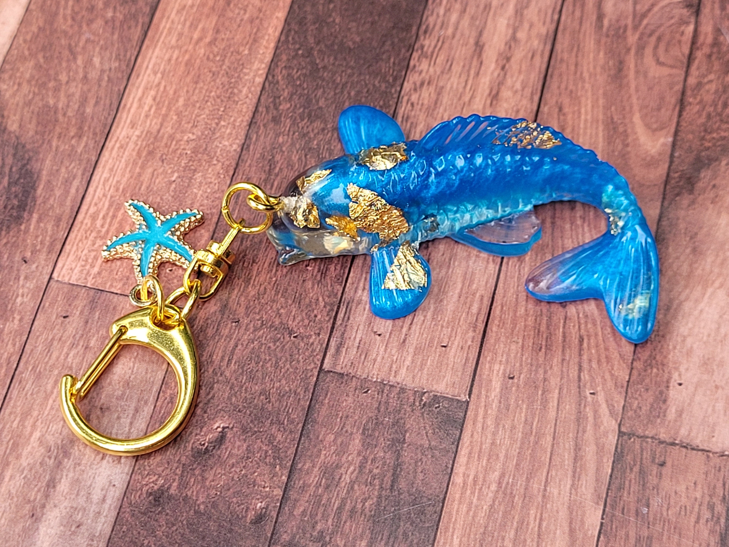 Lucky Koifish Keychain Blue Koi Fish Good Luck Charm Resin - Etsy UK