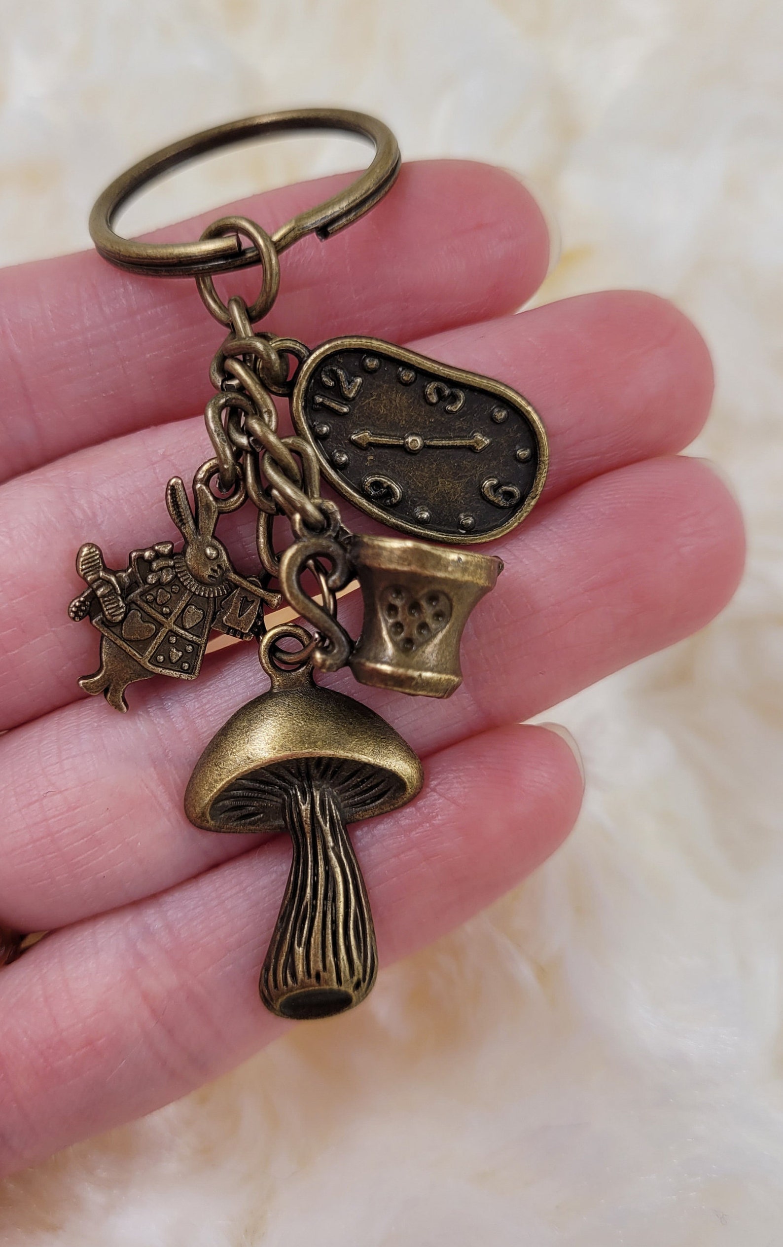Alice in Wonderland Charm Keychain Key FOB Keychain Charm - Etsy UK