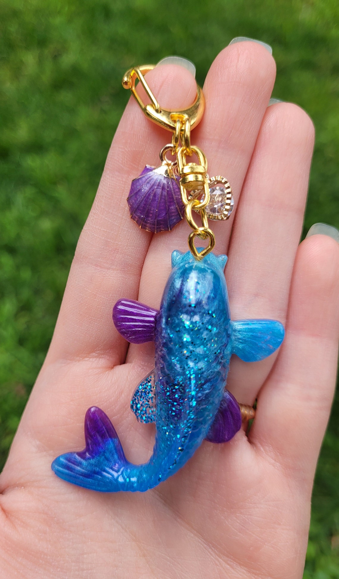 Handmade Lucky Koi Fish Resin Keychain Koi Keychain Lucky - Etsy