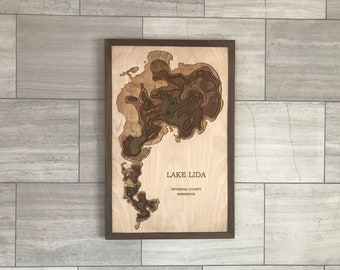Lake Travis, TX Wood Carved Topographic Depth Chart / Map - Etsy