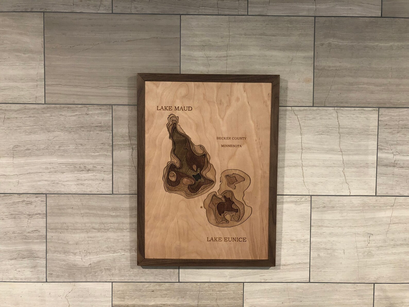 Laser Cut Wood Topography Map | Floyd Lake - Etsy