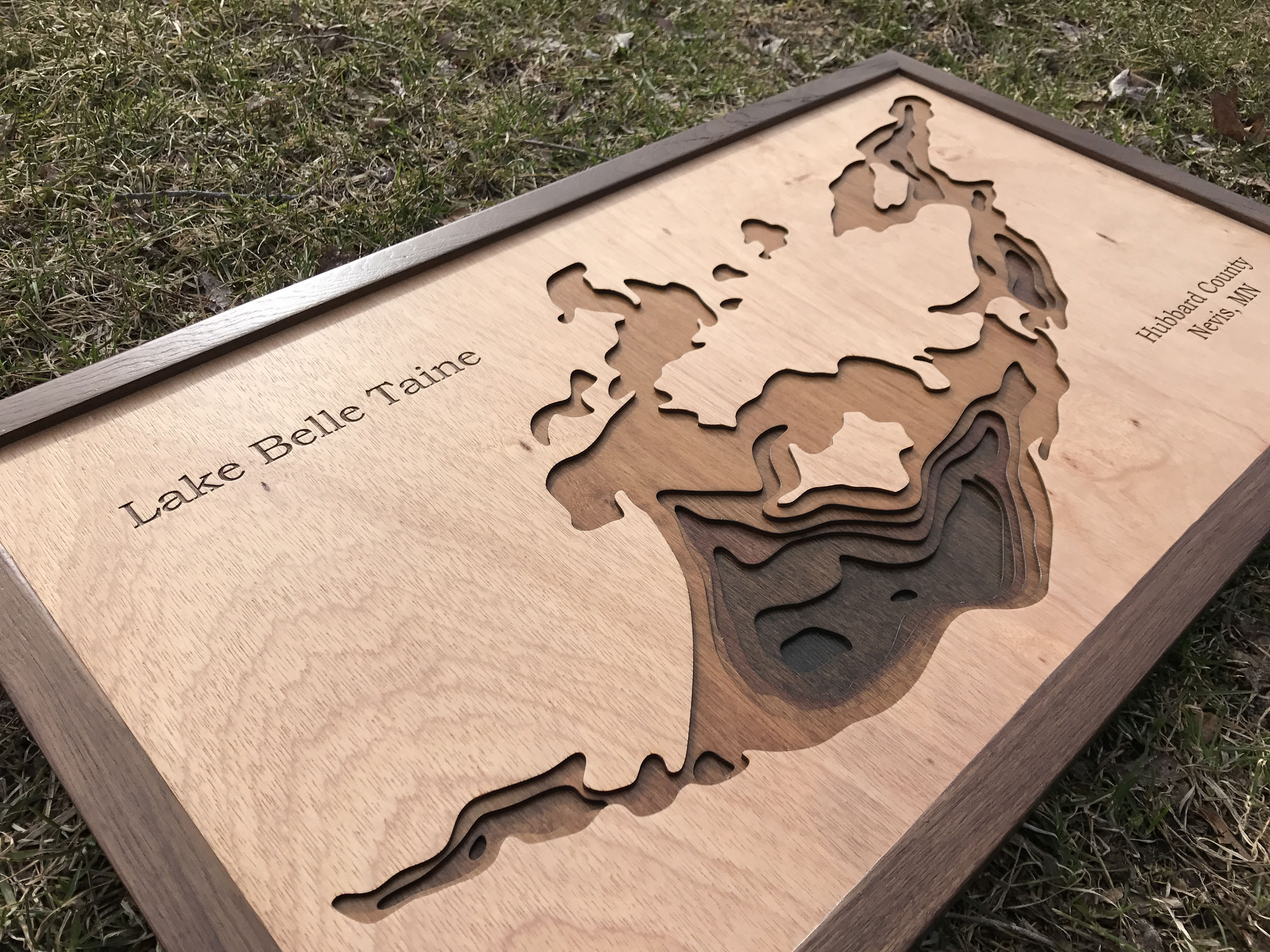 Laser Cut Wood Topography Map | Lake Belle Taine - Etsy
