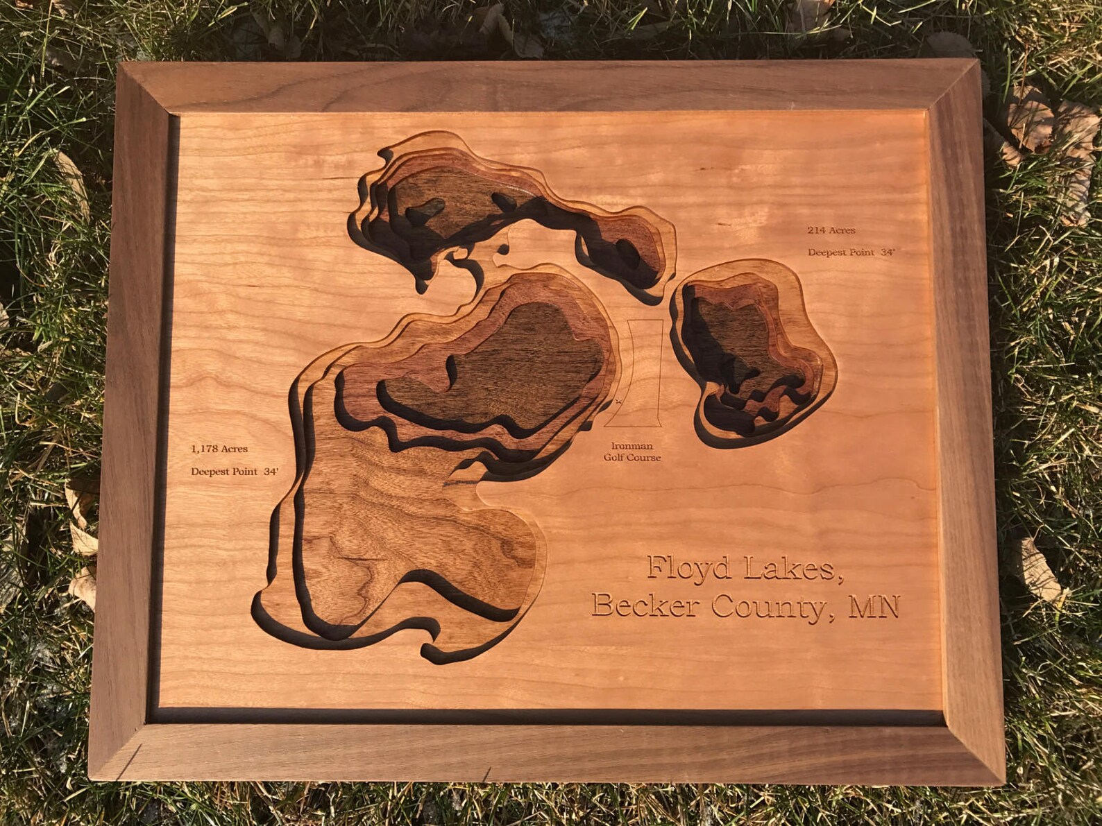 Laser Cut Wood Topography Map | Floyd Lake - Etsy
