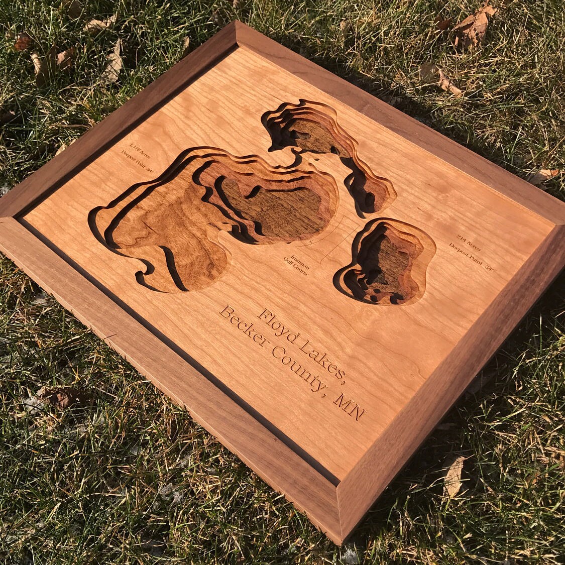 Laser Cut Wood Topography Map | Floyd Lake - Etsy