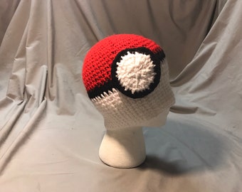 Crochet Pokemon Pokeball Hat, Pokemon Hat, Pokeball Hat, Child Winter ...
