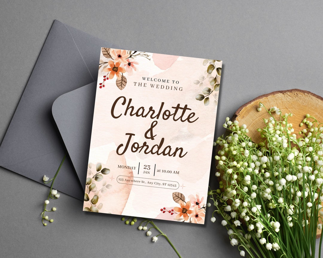 Printable Wedding Card | Editable Wedding Card | Greeting Card ...