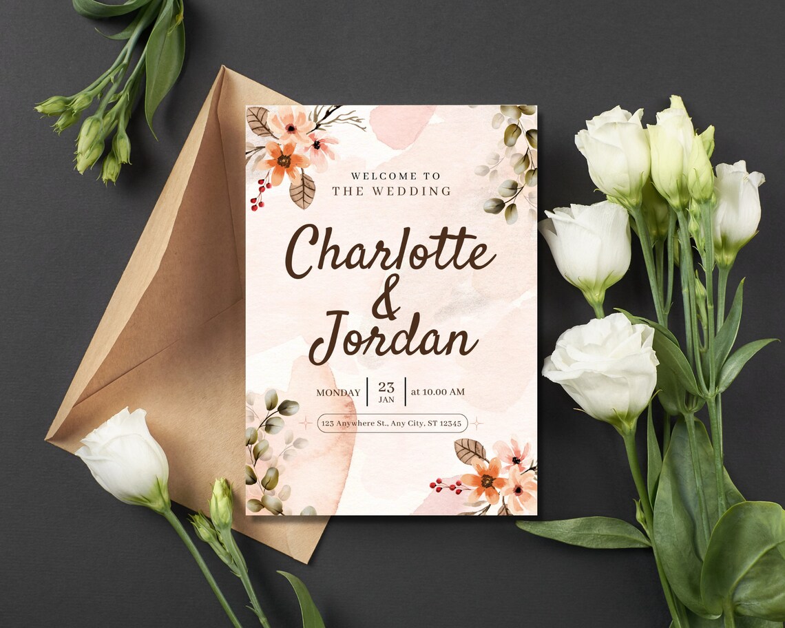 Printable Wedding Card | Editable Wedding Card | Greeting Card ...