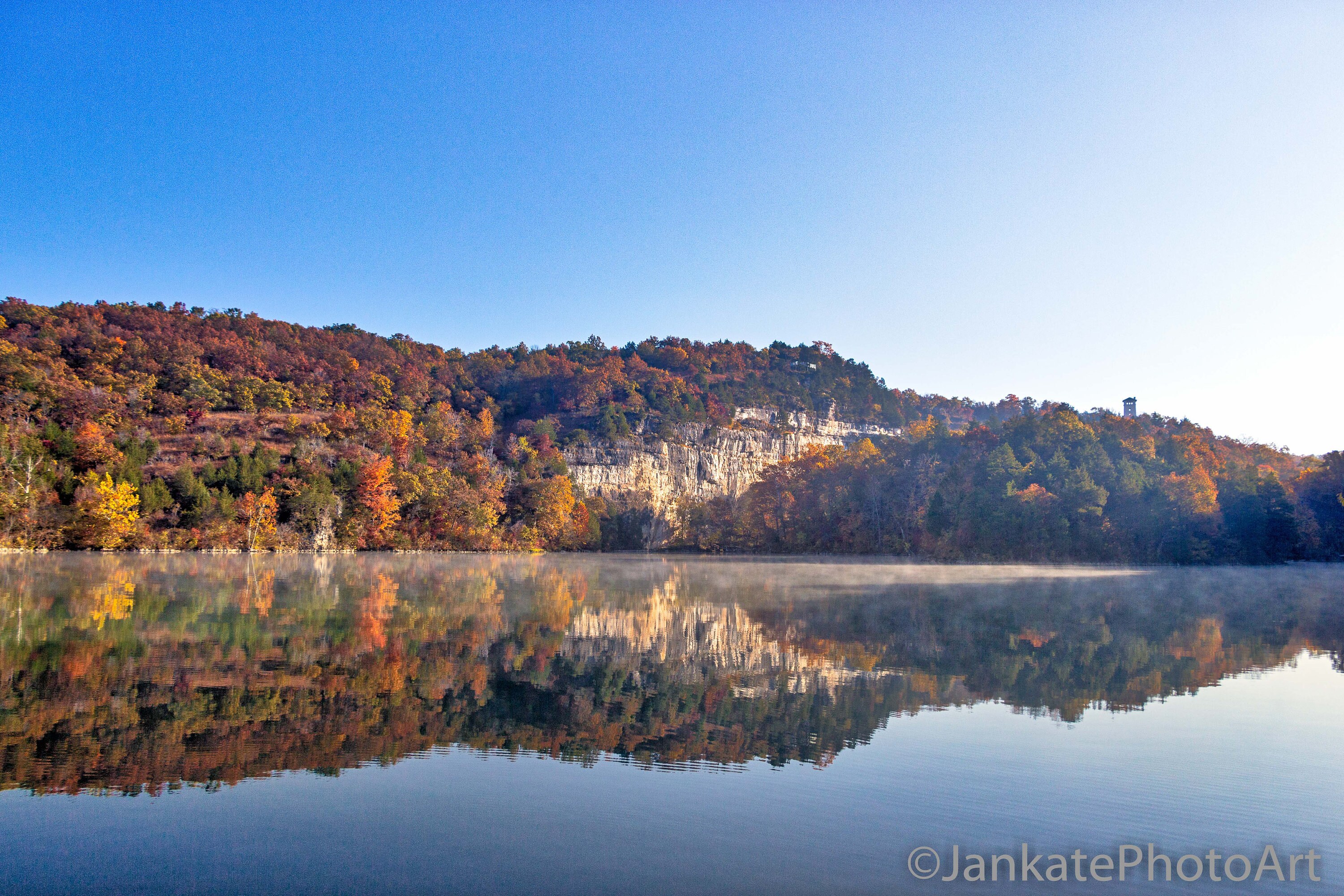Wonderful Fall Lake View at Ha Ha Tonka, Lake of the Ozarks, Thin Metal ...