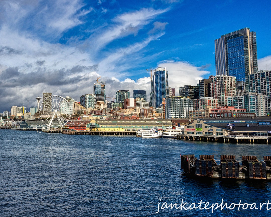 Seattle Skyline, Sunny Day, Pacific Northwest, City Landscape ...