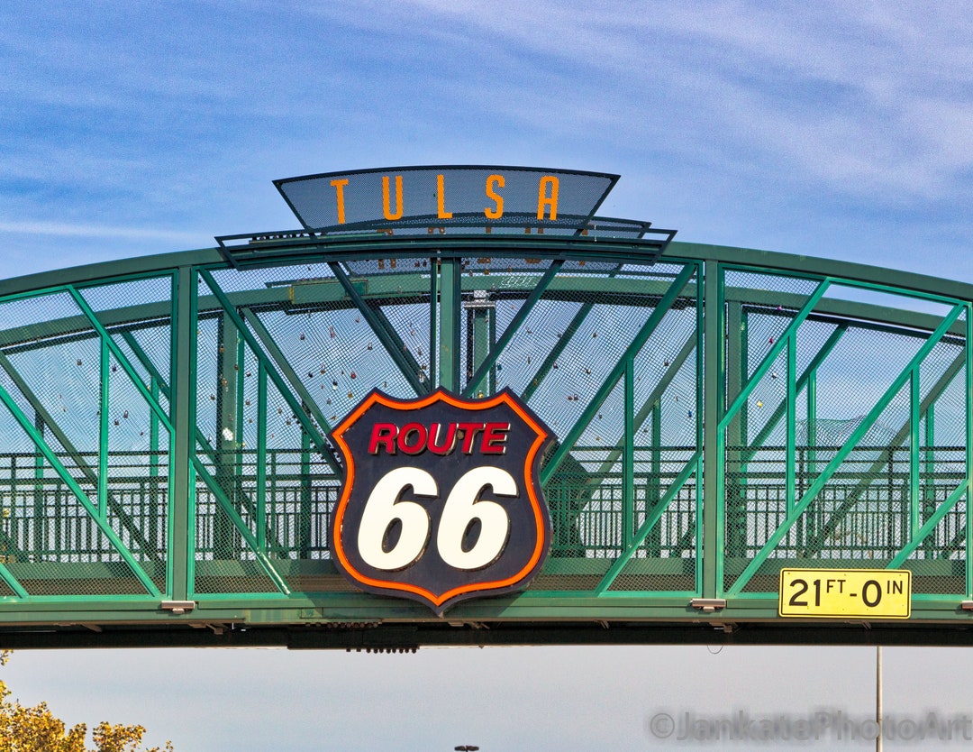Route 66, Tulsa OK, Road Sign, Historic Road, Modern Mancave Decor ...