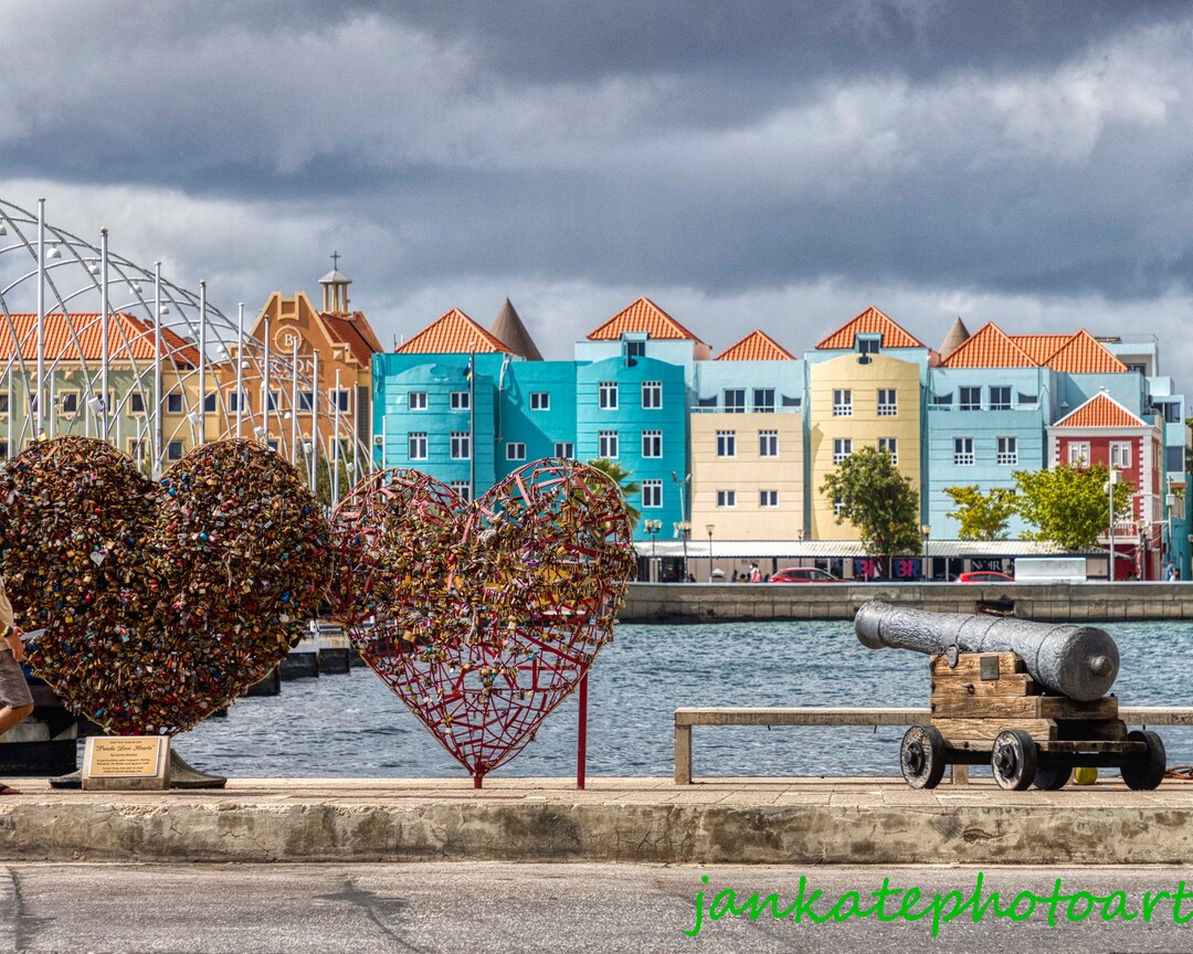 Curacao, Colorful Houses, Locks of Love, Caribbean Island Print ...